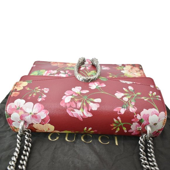Gucci | Bags | Gucci Dionysus Floral Blooms Leather Shoulder Bag Red ...